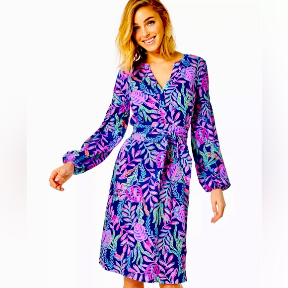 Lilly Pulitzer | Dresses | Lilly Pulitzer Kierna Dress Oyster Bay Navy ...